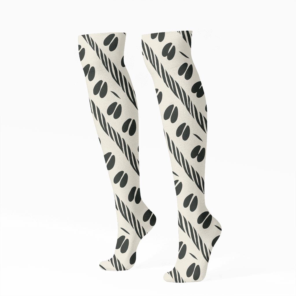 Ivory Field Zebra Hoof Print Pathways Knee-High Socks – Sockz