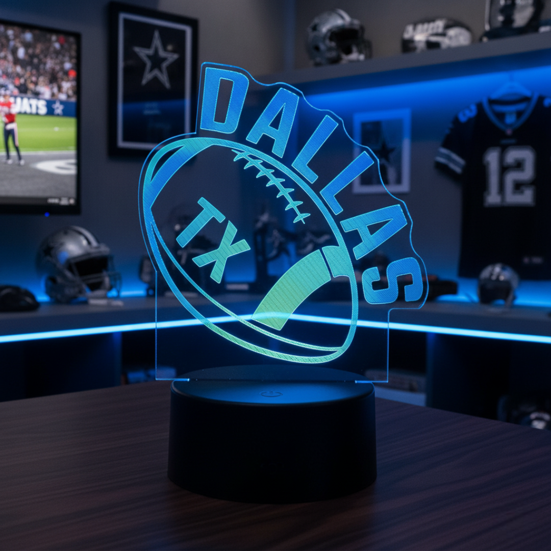 Dallas Cowboys Football Acrylic LED Night Lamp – 3D Optical Lamp