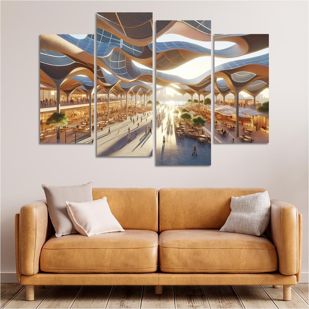 Dynamic Urban Canopies 4 Piece HD Canvas Wall Art – Original Frame