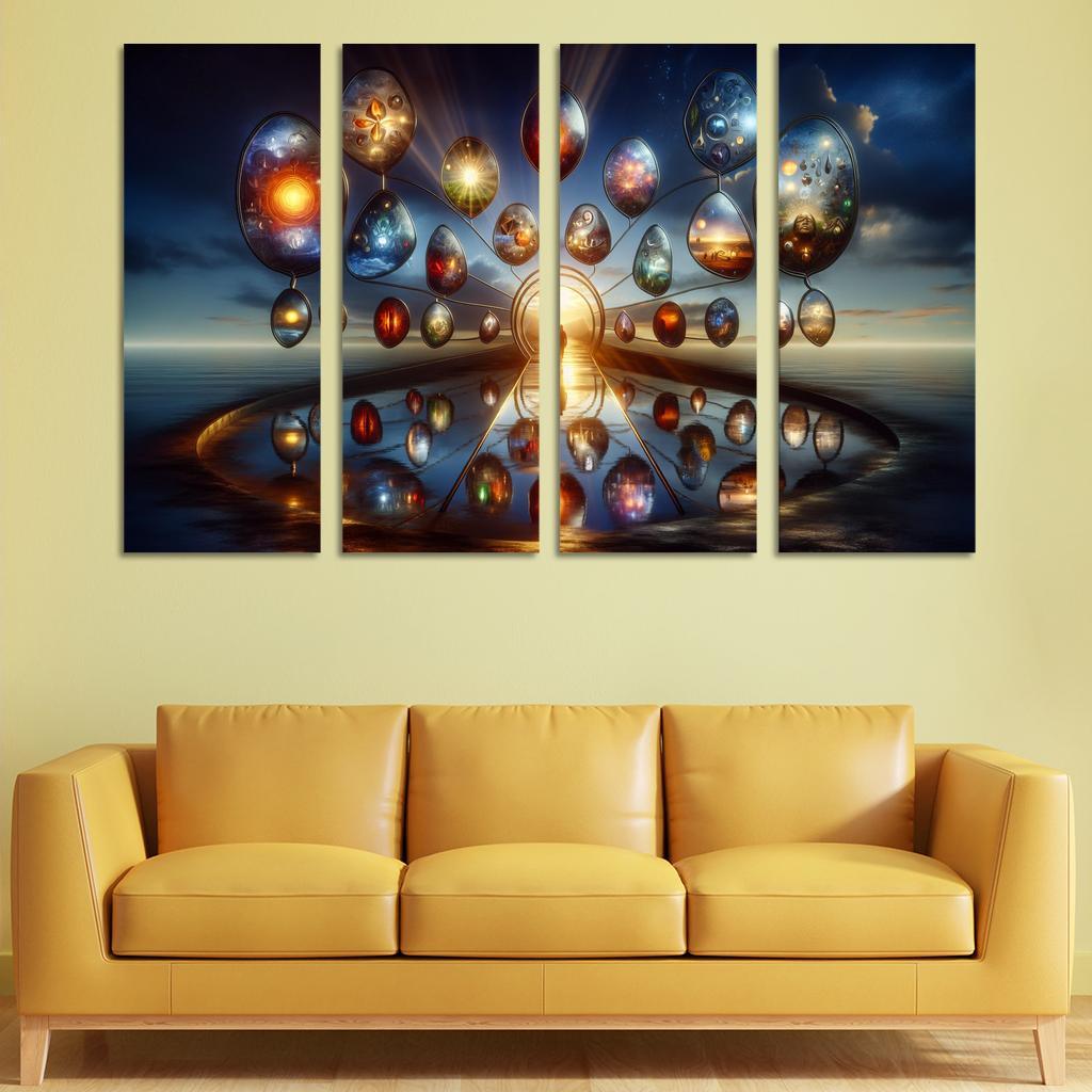 Mirrors of the Soul 4 Piece HD Modern Canvas Panels – Original Frame