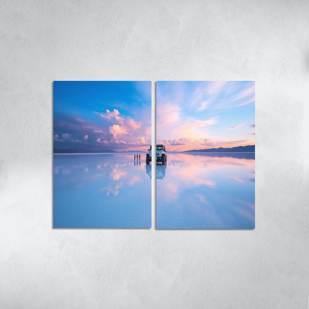 Salar de Uyuni Mirror Lake 2 Piece HD Canvas Wall Art – Original Frame