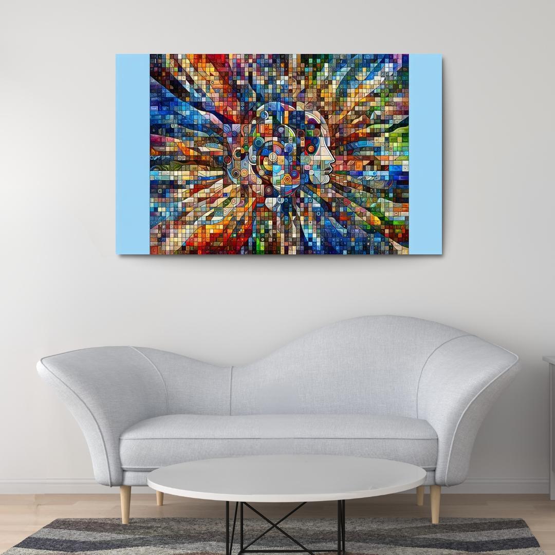 Mosaic of Identity 1 Piece HD Canvas Wall Art – Original Frame