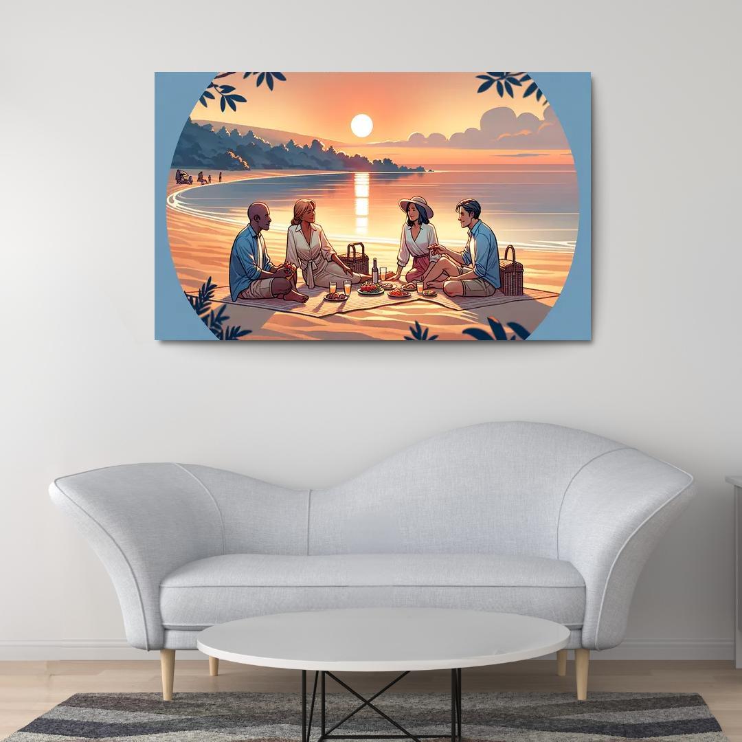Sandy Escape Romantic Beach Getaway 1 Piece HD Canvas Wall Art ...