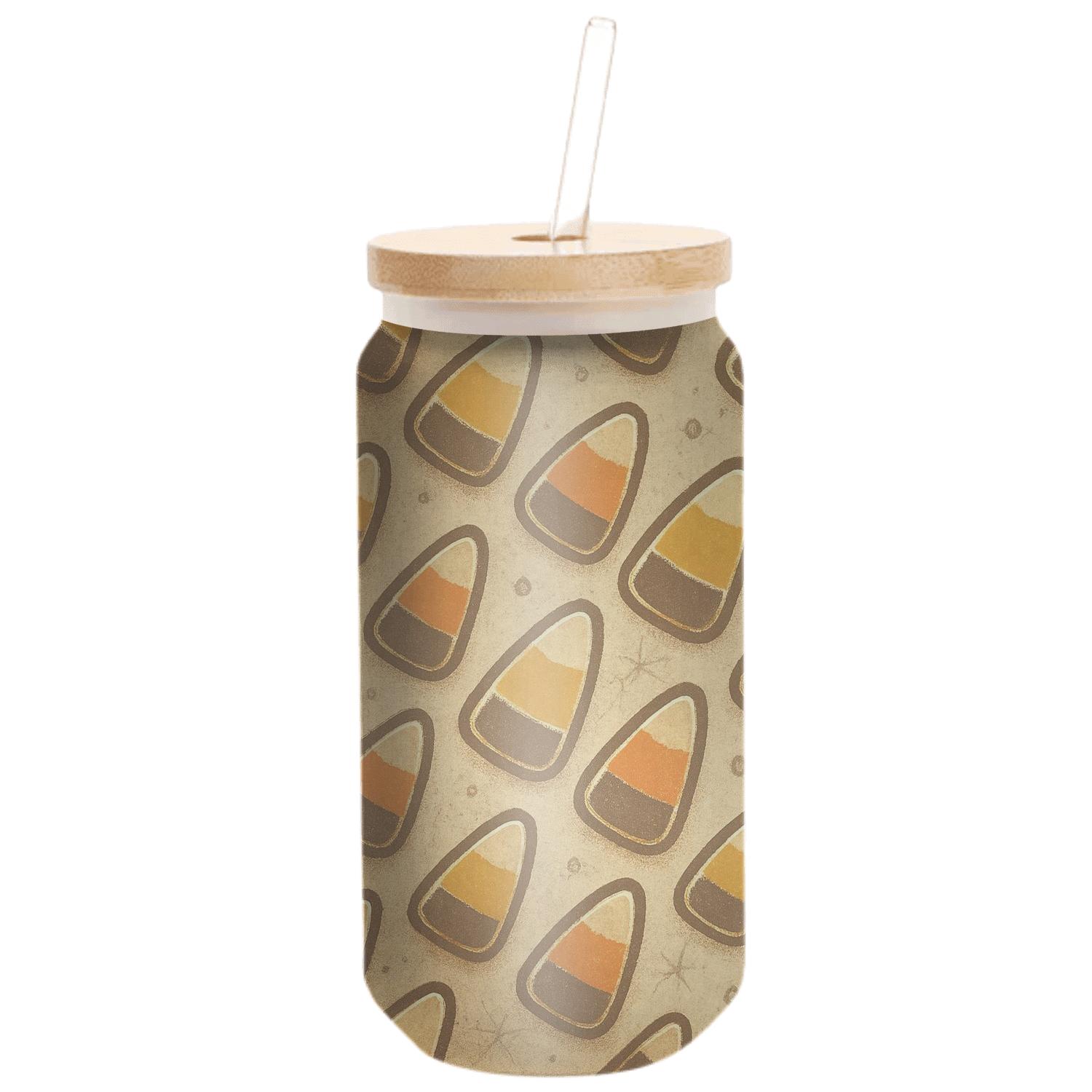 Candy Corn Diagonal Array on Sepia Glassware Drinkware – Chuakoo