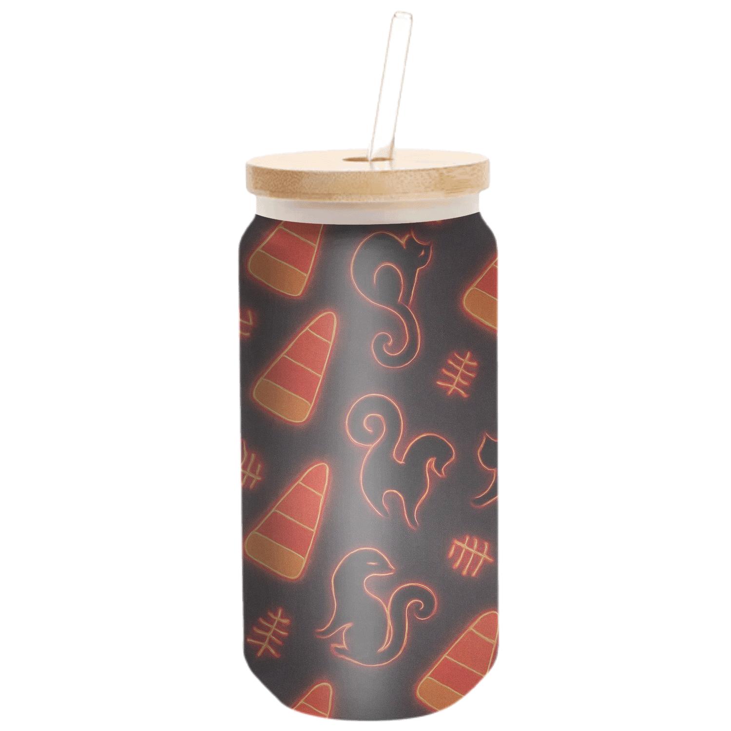 Candy Corn Diagonal Array with Cat Shadows Glassware Drinkware – Chuakoo