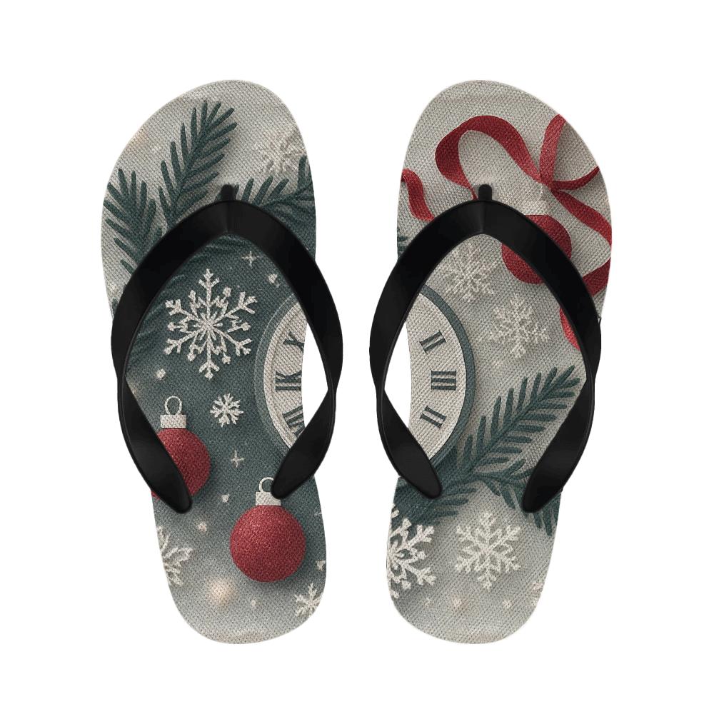 Frosted Evergreen Countdown Collage Slippers – Cloud Cushion Slides