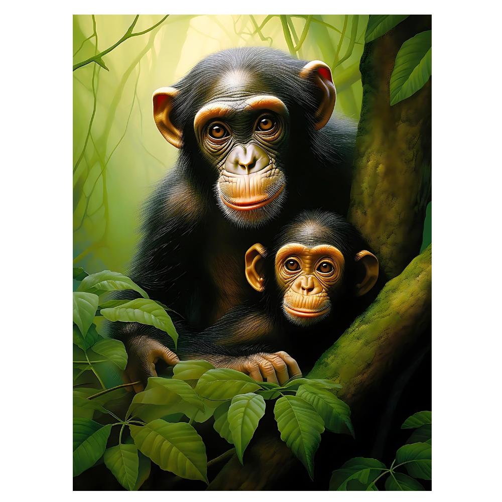 Monkey and Baby Diamond Painting Kit – Nature-Inspired Art – Original ...