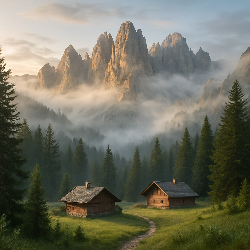 Tranquil Mountain Dawn in the Dolomites 5D DIY Paint By Diamond Kit ...