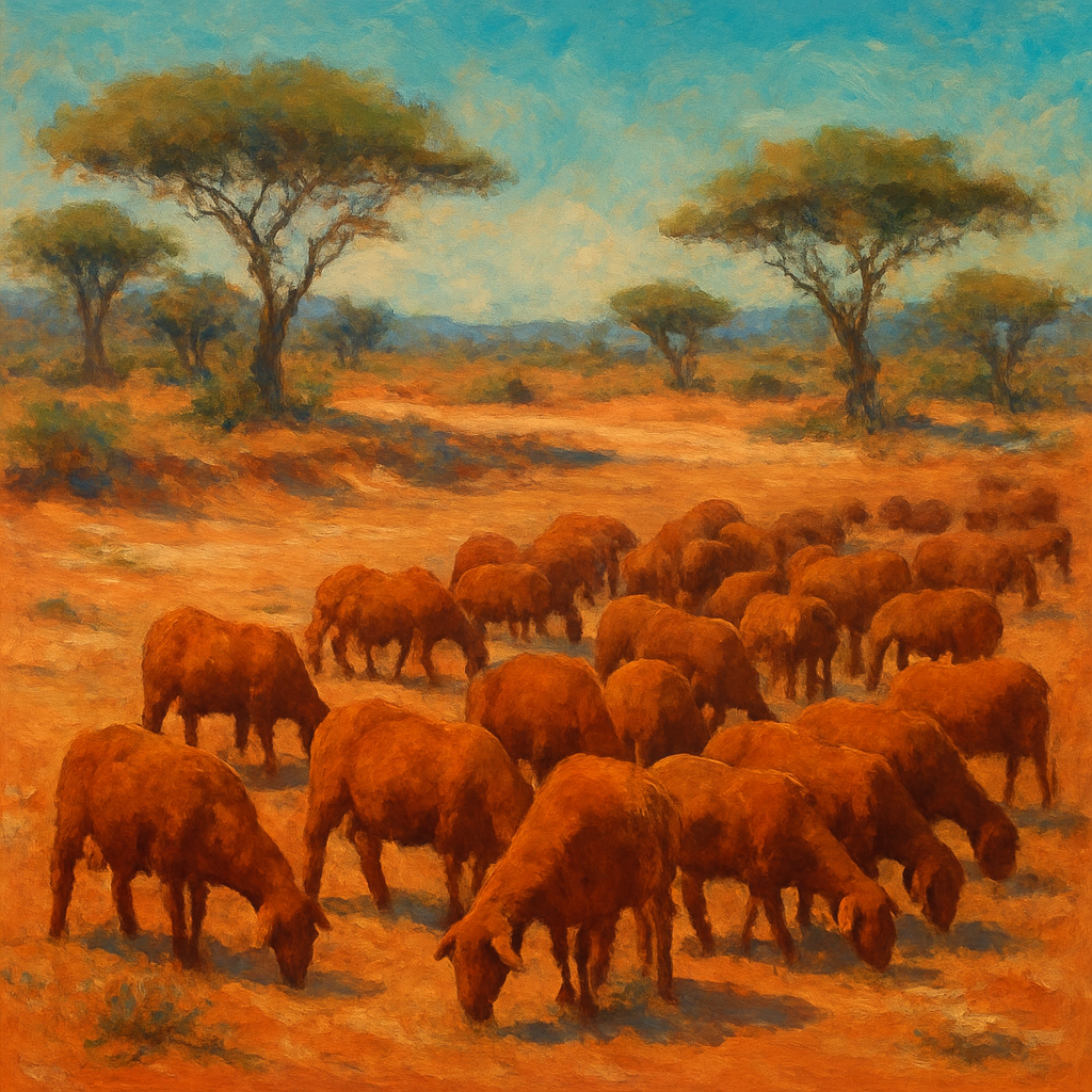 Rustic Harmony of Red Kalahari Sheep 5D DIY Paint By Diamond Kit ...