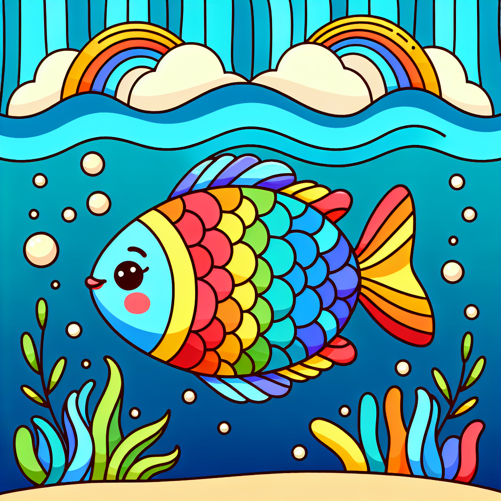 Smiling Rainbow Fish 5D DIY Paint By Diamond Kit – Original Paint By ...