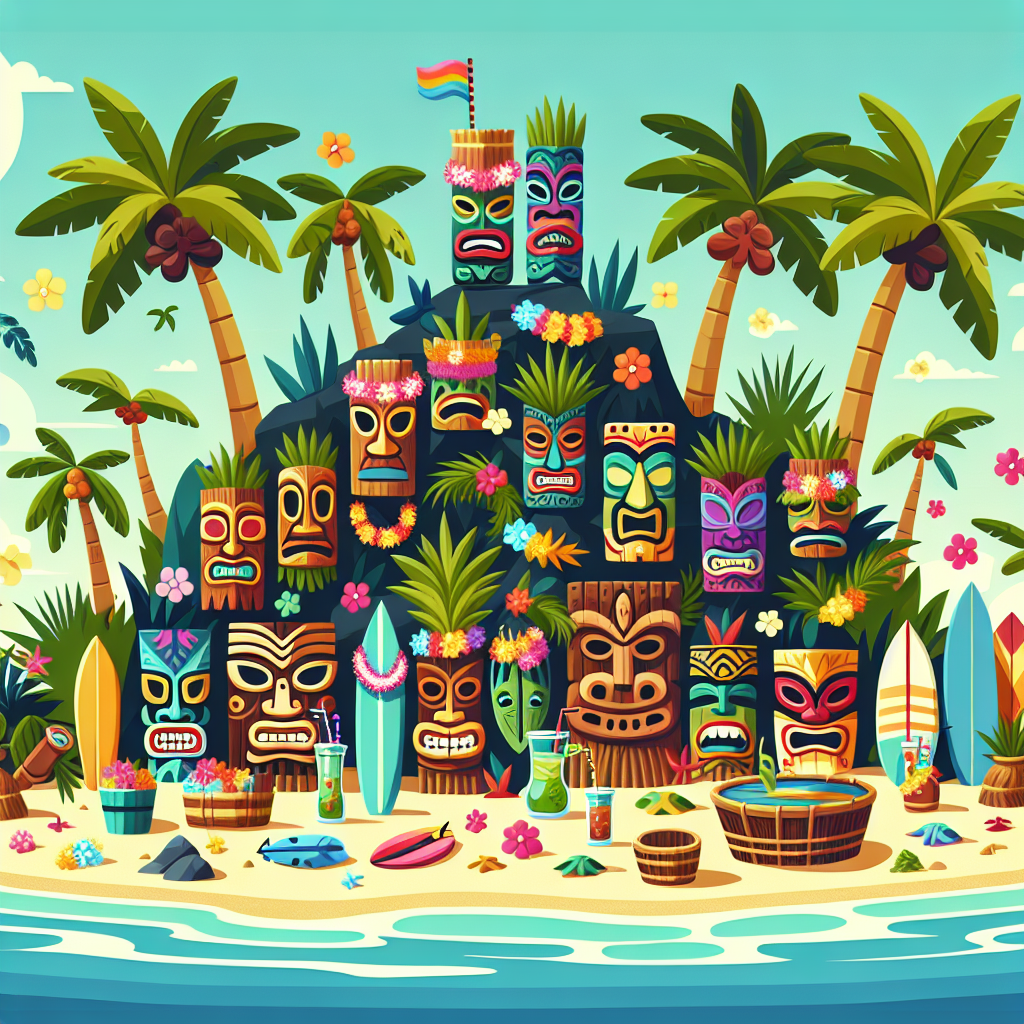 Tropical Tiki Island Party 5D DIY Paint By Diamond Kit – Original Paint ...