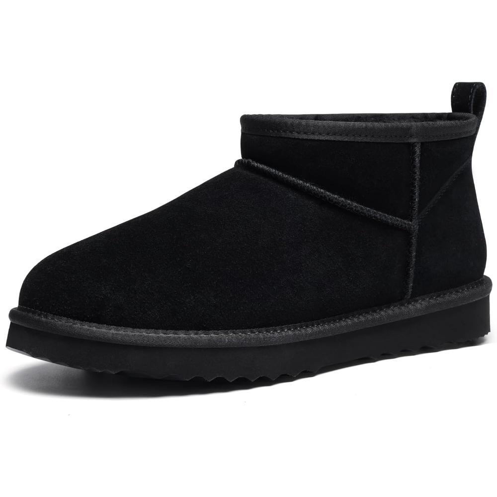 Sleek Fuzzy Plush Winter Mini Boots – Comfy Moccasin