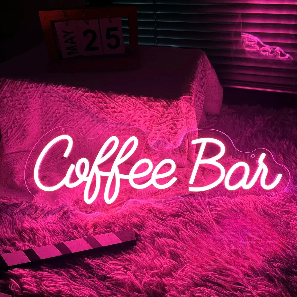 Coffee Bar Neon Sign Led Lights – Personalized Mirror