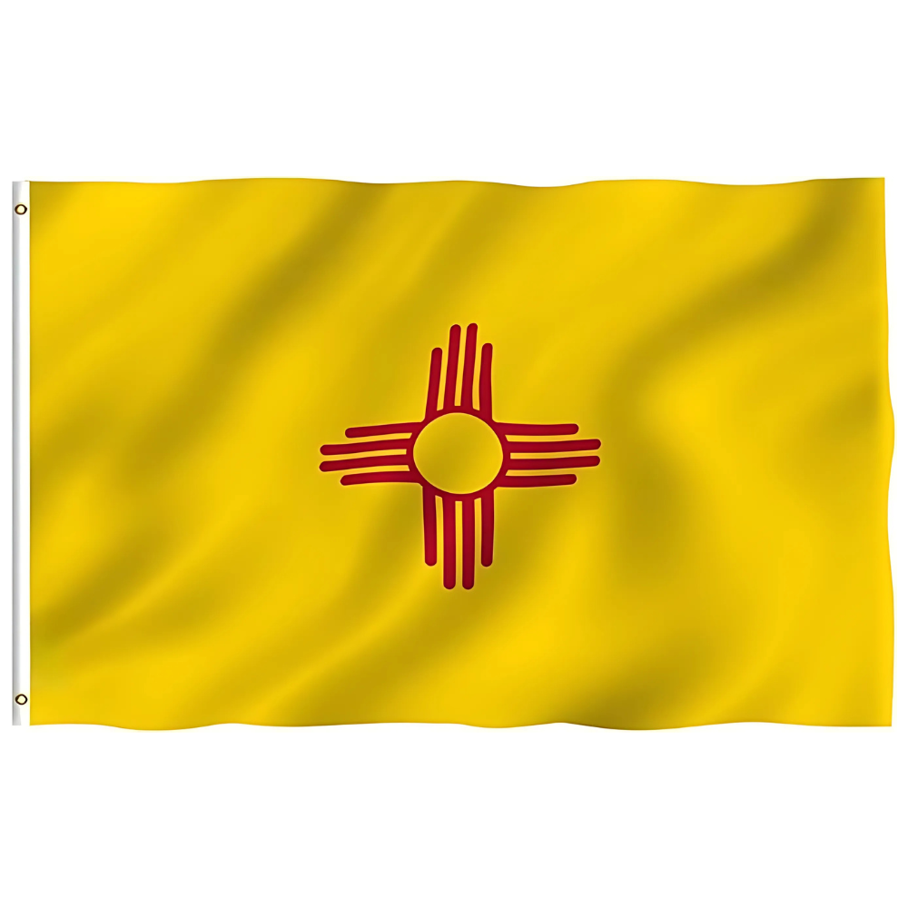 New Mexico Official Flag With Zia Sun Symbol And Metal Grommets – Globe ...