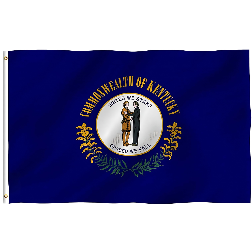 Kentucky State Flag With Brass Grommets – Globe Flags
