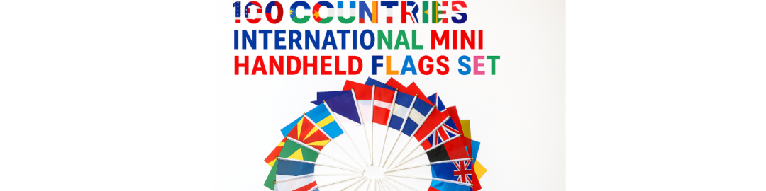 100 Countries International Mini Handheld Flags Set – Globe Flags