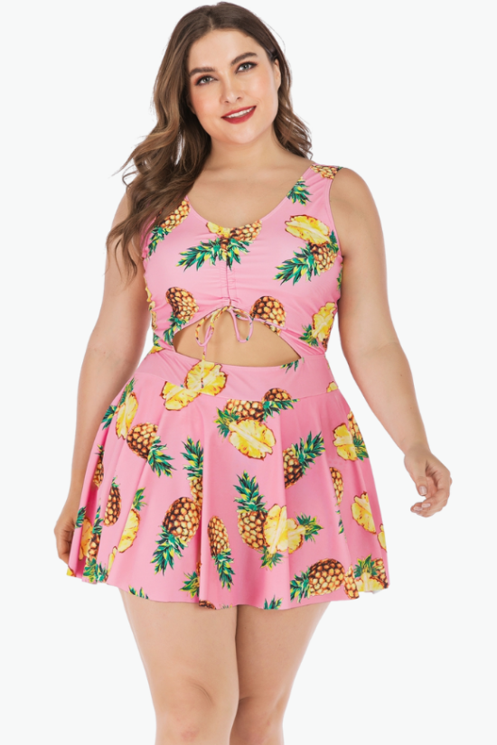Pink Pineapple One Piece Plus Size Swimsuit – Curvy Waves