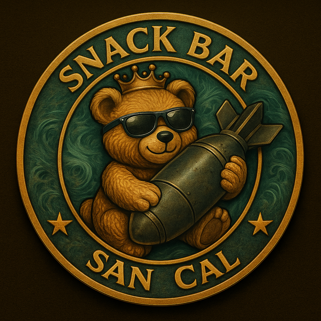 🧸 SNACK BAR BEAR CHALLENGE COIN SERIES – “DANGER DELICIOUS” & “SAN CAL ...
