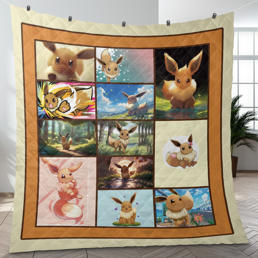 Eevee Collage Pokemon Quilt Blanket – HeavenForFans