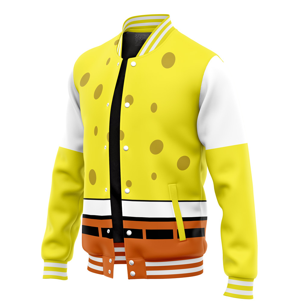 Spongebob Face Spongebob Squarepants Varsity Jacket – HeavenForFans