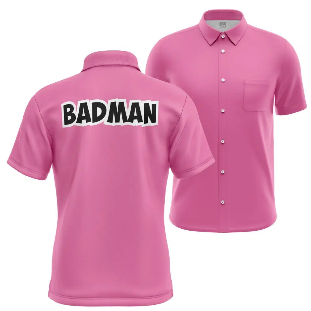 Vegeta Badman Pink Dragon Ball Z Pocket Button Up Shirt – HeavenForFans