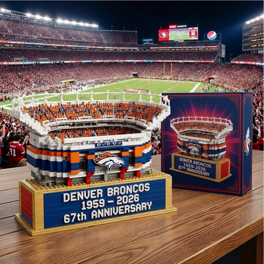 Denver Broncos 67th Anniversary Stadium Building Block Gift Set (1959 ...