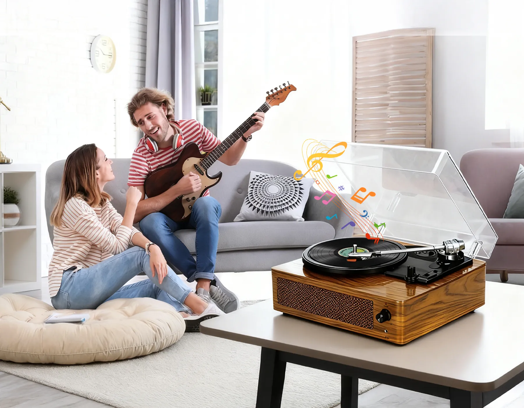 Brivona Vintage Vinyl Record Player