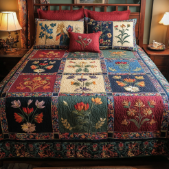 Wildflower Rows 3-Piece Quilted Bedding Set NCU0DDK450 – eonvase