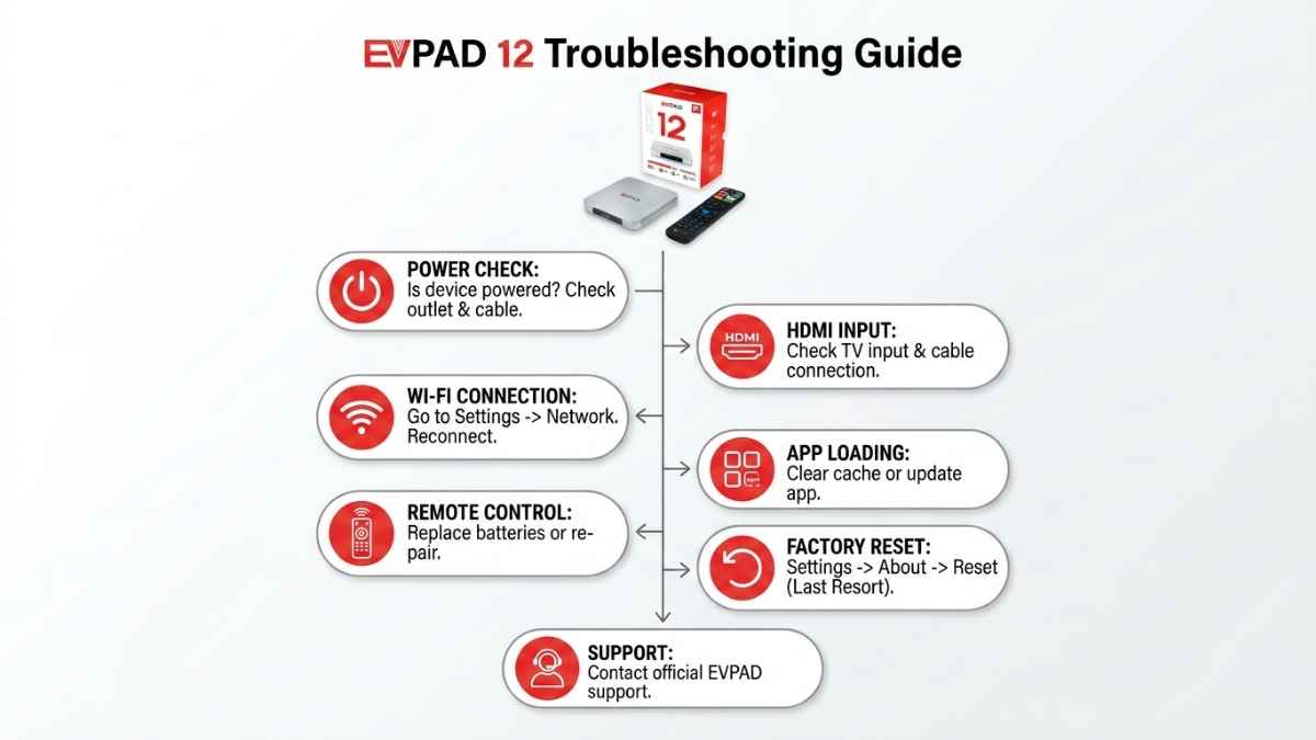 EVPAD TV Box Not Working? Fix Common Errors, App Issues, and Setup ...