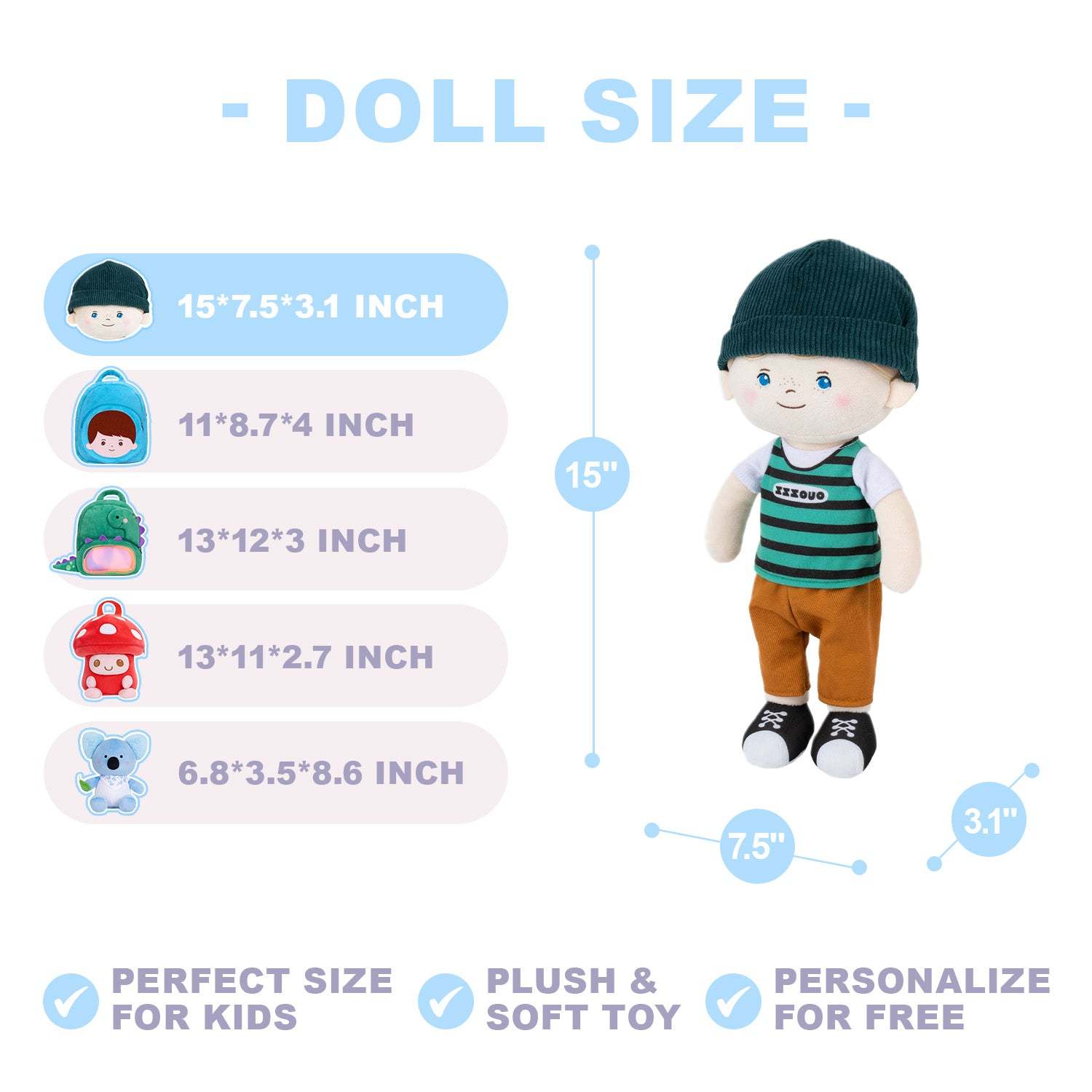 Baby's first cute boy doll, customized Blue Eyes, Freckle Face Boy Doll ...
