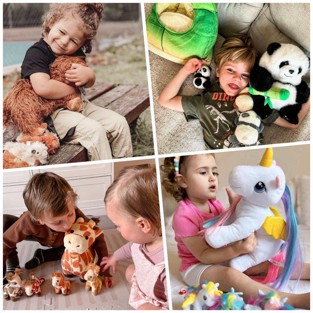 Ouozzz Animals Family Toy Set with Babies For Kids Gift Set Plush Toy ...