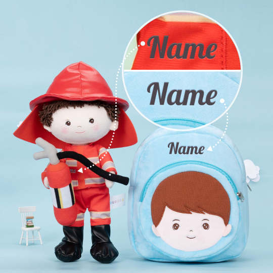 Personalized Firemen Firefighter Plush Baby Boy Doll, Baby's first doll ...