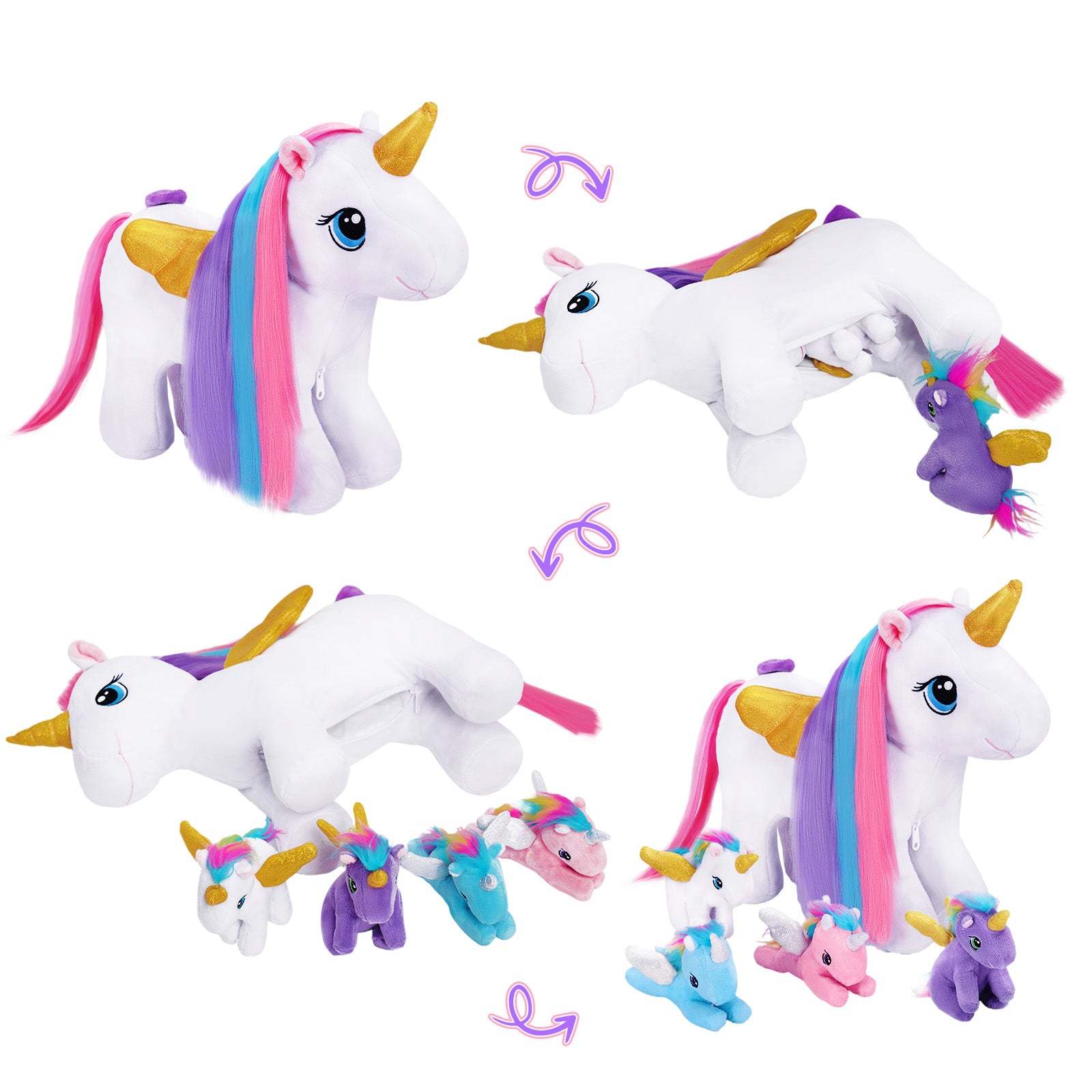 Ouozzz Animals Family Toy Set with Babies For Kids Gift Set Plush Toy ...