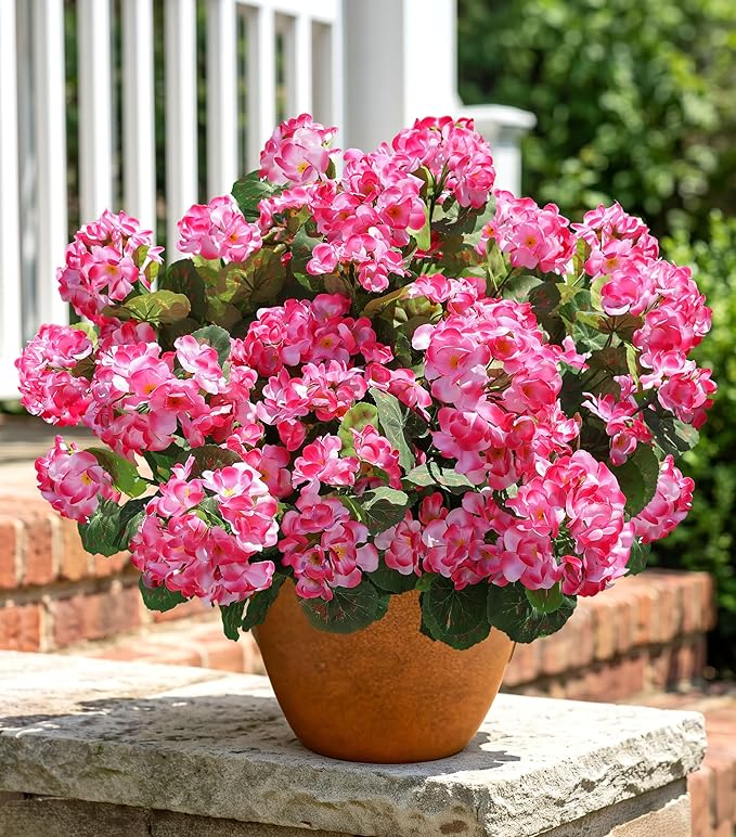 UV-Resistant Artificial Geranium Flowers for Outdoor Planters ...