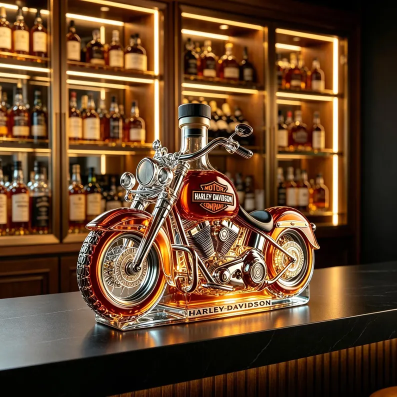 Harley Motorcycle Whiskey Decanter– Perfect Biker Gift for Men Bar ...