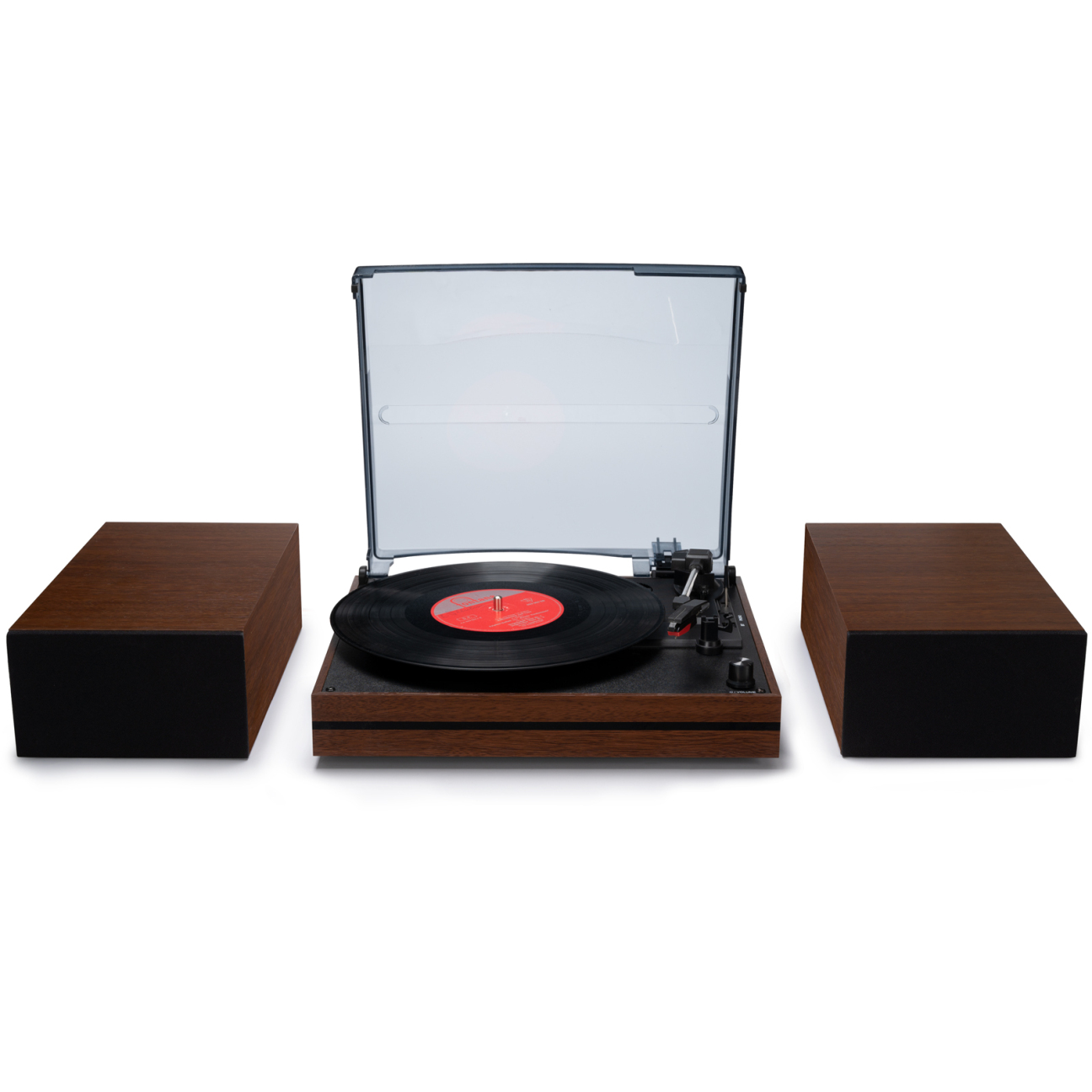 Bluetooth Turntable HiFi System with External Speakers R612