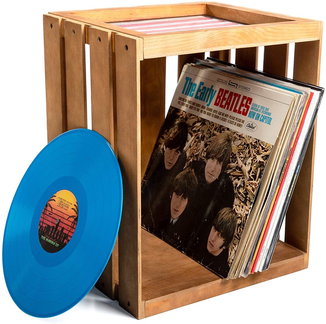 Modern and Vintage Record Player Stand with Vinyl Storage | RetroLife ...