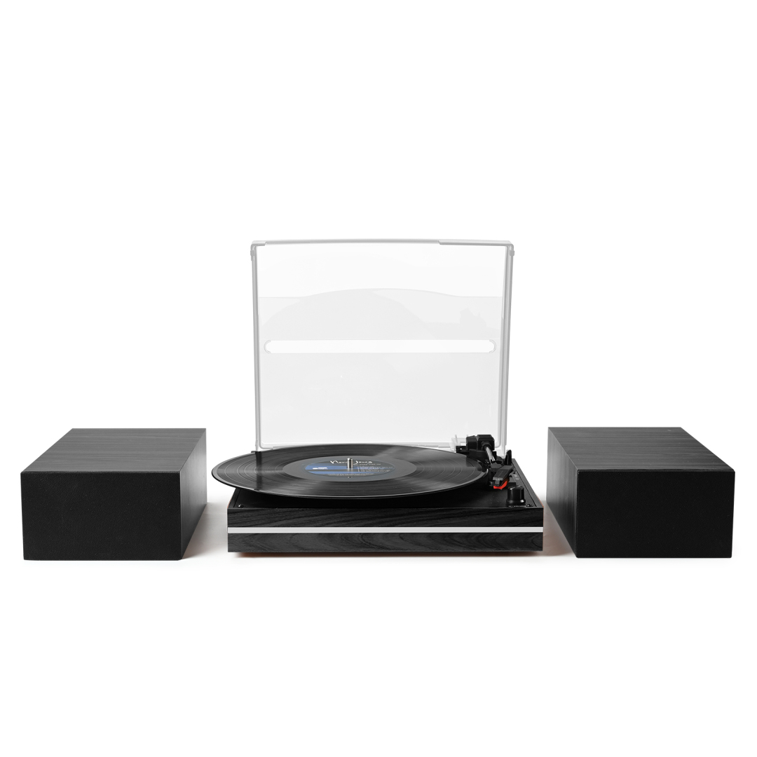 Wood Design Turntable System with External Speakers R612
