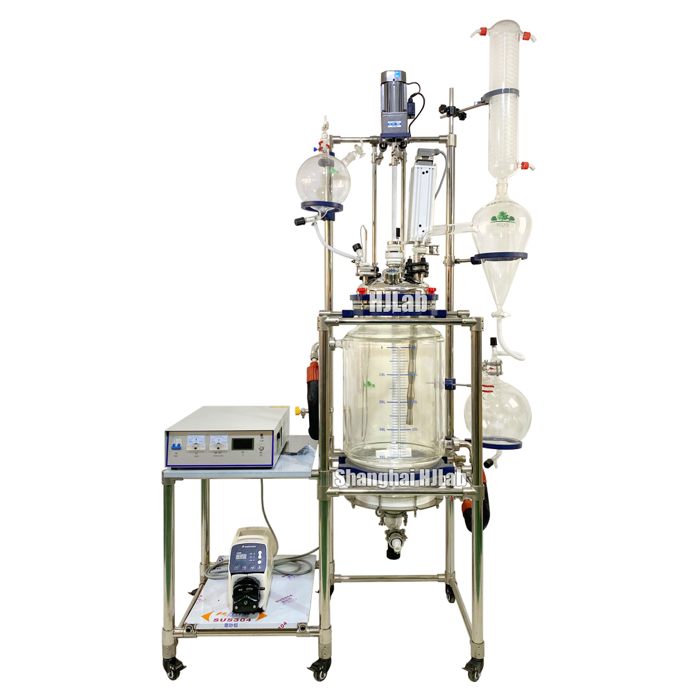 Jacketed Glass Reactor with Ultrasonic Dispersion and PTFE Filtration