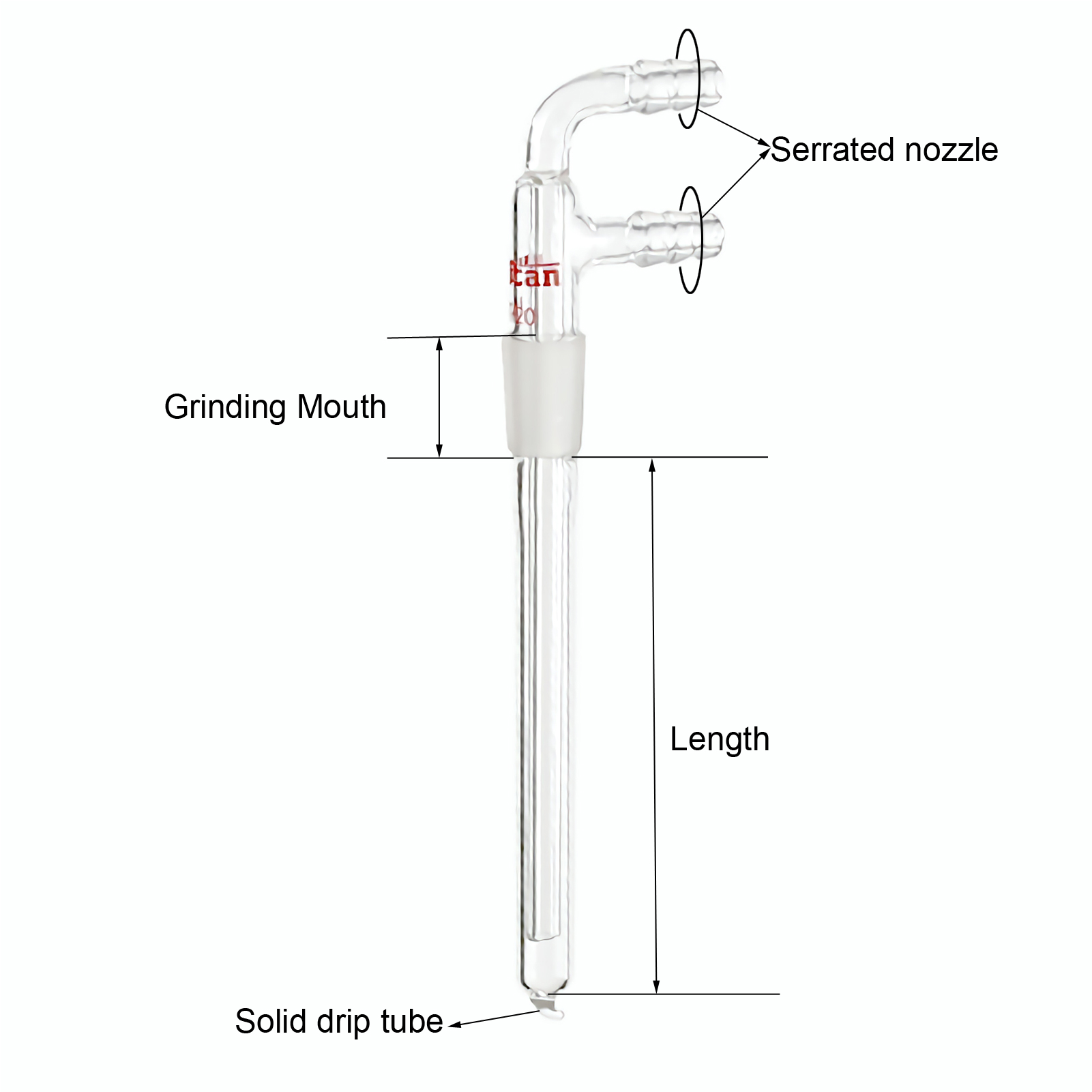 ADAMAS-BETA Cold Finger Condenser with Straignt Inner Tube Glass Conde