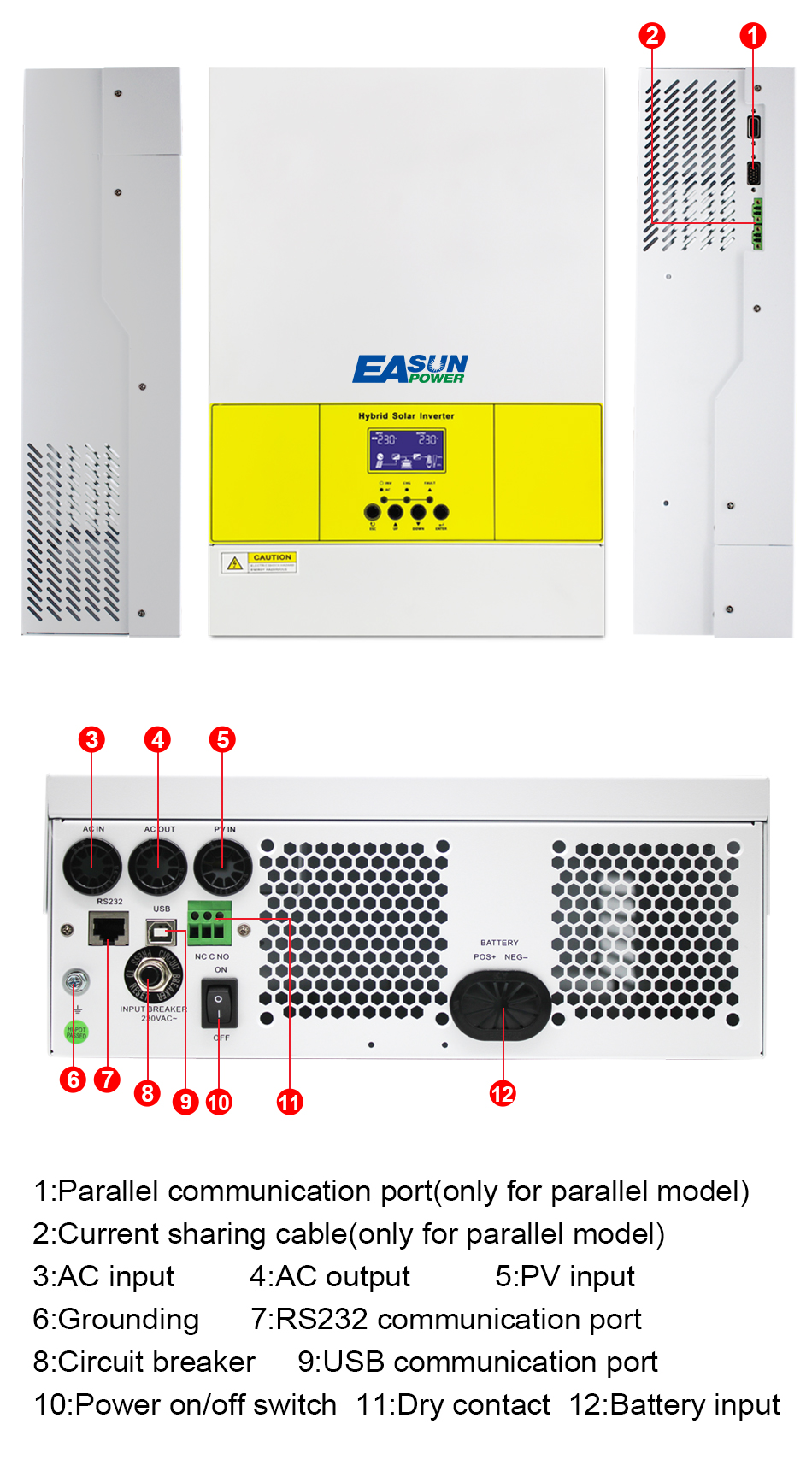 Easun Power Solar Inverter 11 2kw 220vac 48vdc Solar Inverter Pv Input