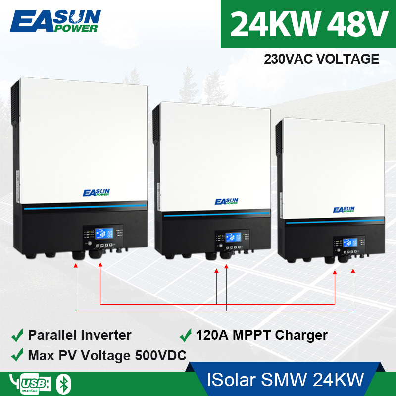 Easun Power 24000W Solar inverter 500V PV 48V 230VAC PV array 2 x 80A ...