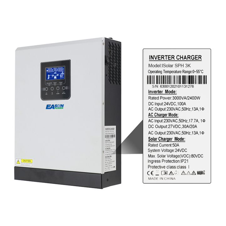 Easun Power PWM 3KVA 2400W 24V Solar Inverter Off-Grid Hybrid 220V 80A ... Easun Power PWM 3KVA 2400W 24V Solar Inverter Off-Grid Hybrid 220V 80A ...