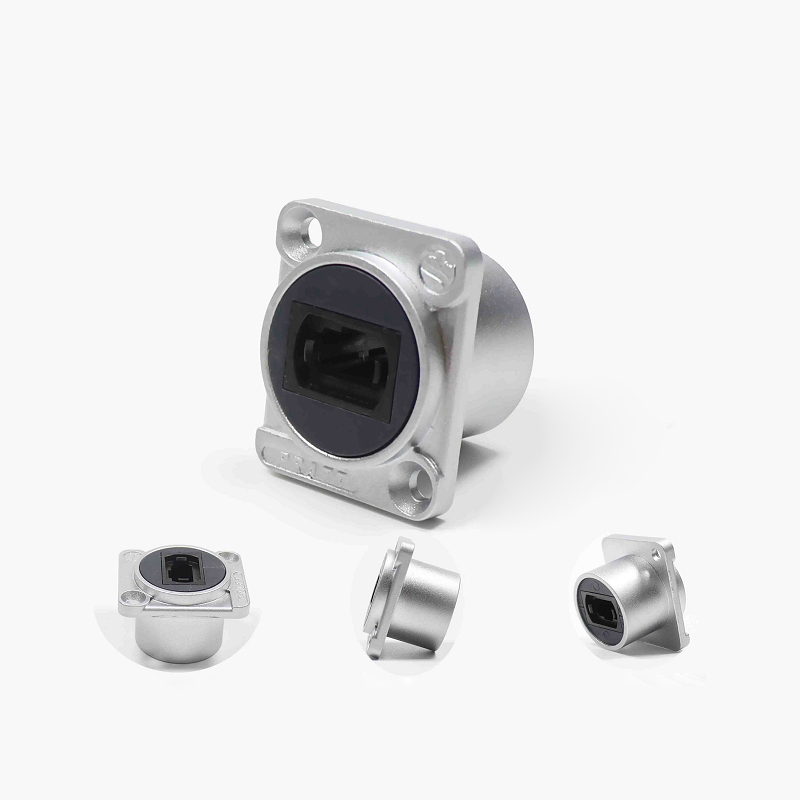 opticalCON Neutrik ‘D-Series’ (XLR cut-out holes) MPO feed-through bulkhead