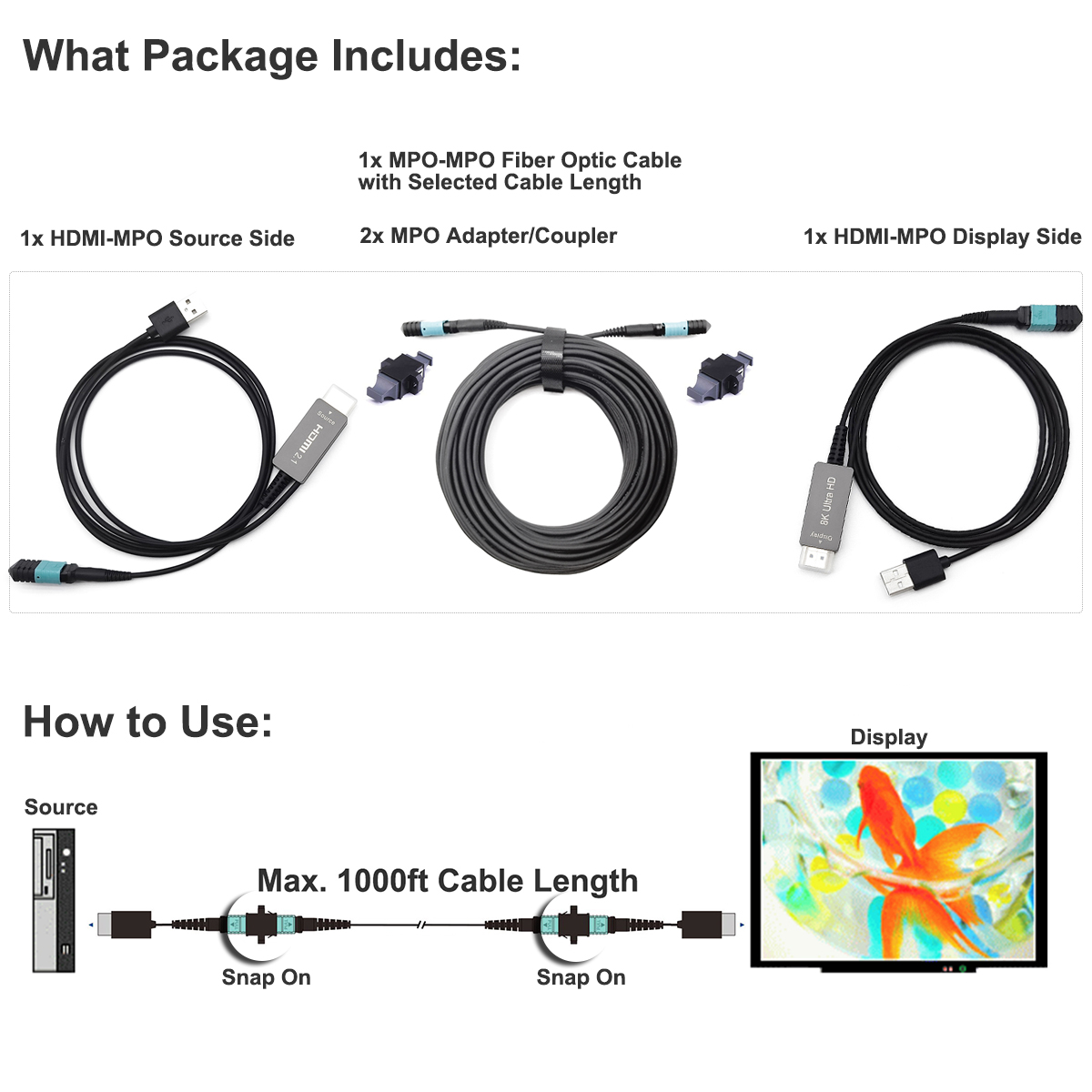 fiber optic 8k hdmi cable