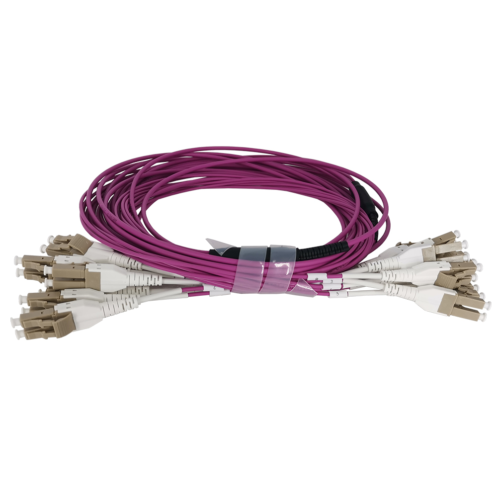 16 Fibers LC to LC Multimode OM4 Fiber Breakout Cable Uniboot LC 2.0mm