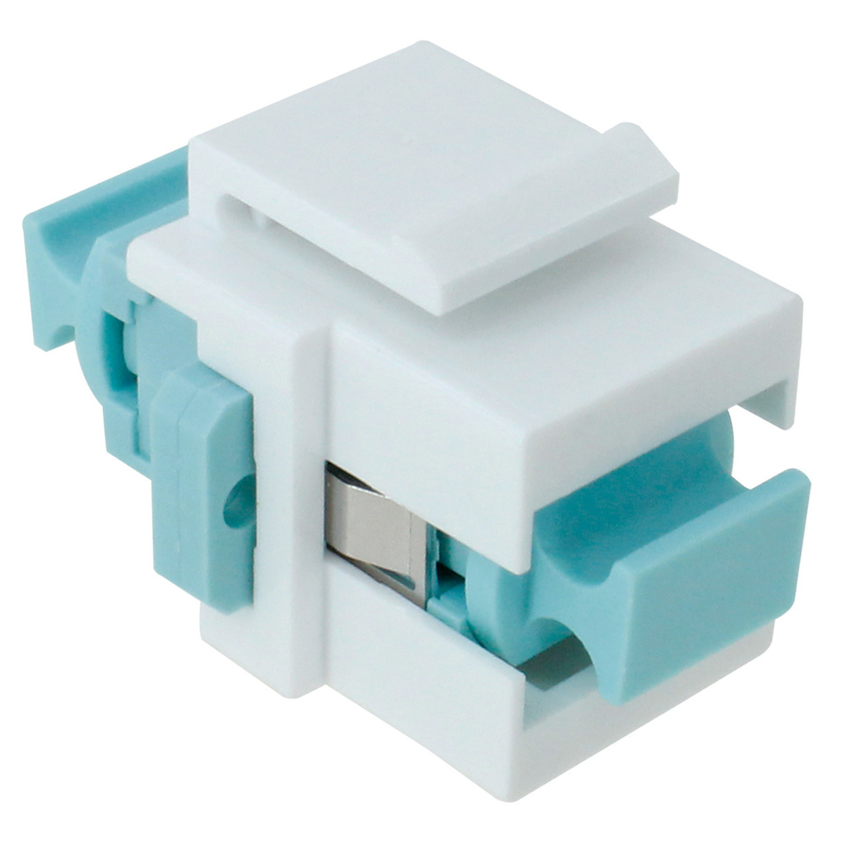 MTP keystone for wall-mount SFP+ QSFP28 Cat8 cable crossover