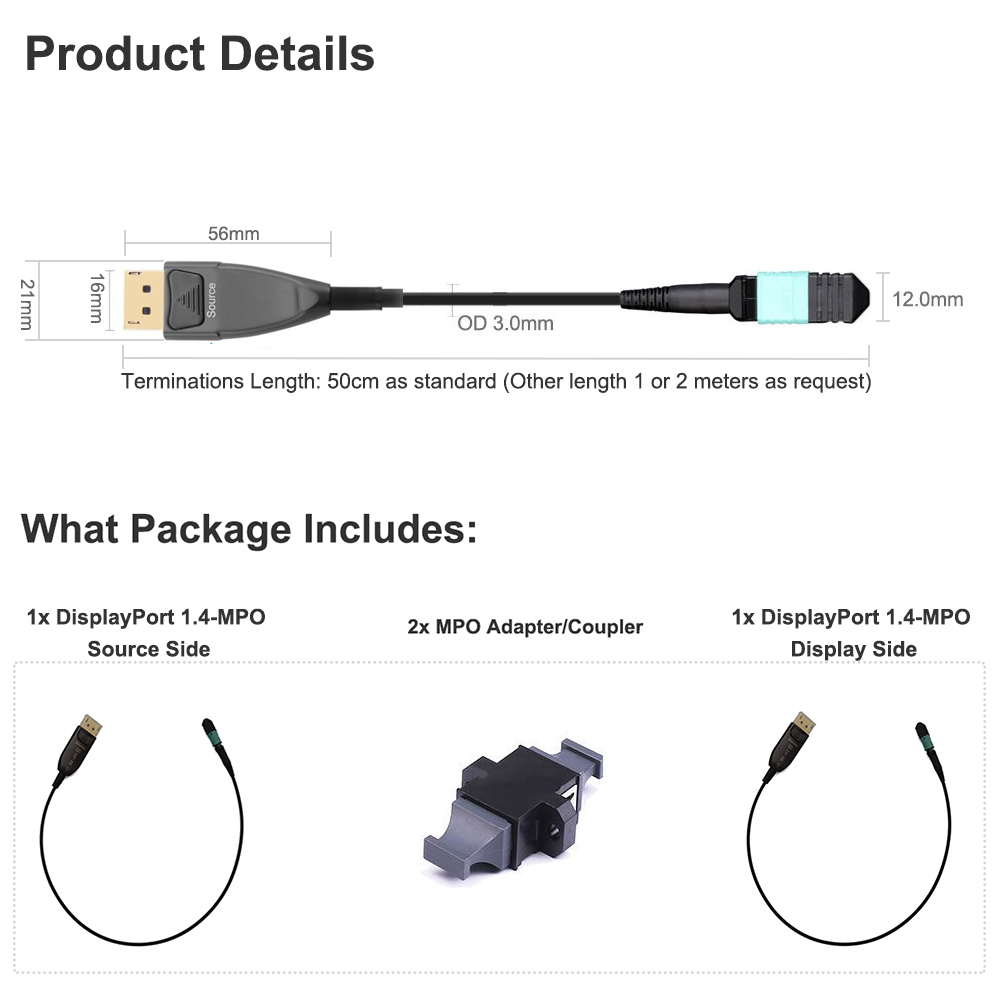 Fiber Optic Displayport Cable