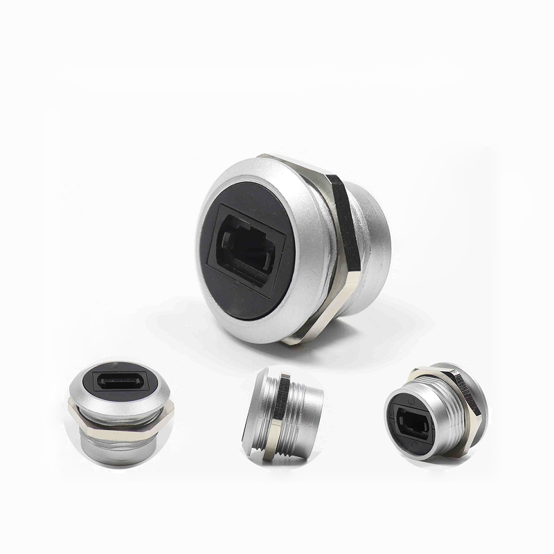 opticalCON Neutrik ‘D-Series’ (XLR cut-out holes) MPO feed-through bulkhead
