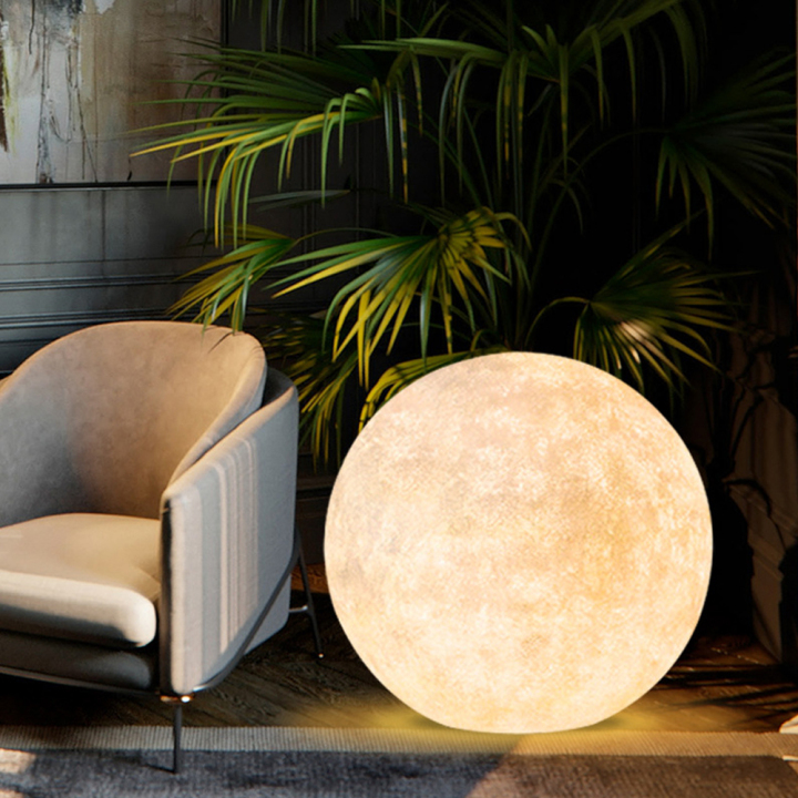 Outdoor Landscape Lawn Moon Floor Lamp Waterproof Solar Column Head La